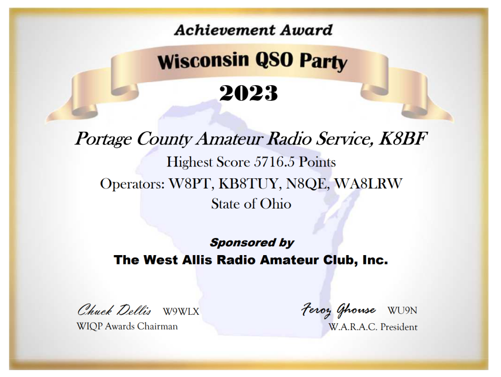 PCARS Awards & Recognitions | PCARS (K8BF)